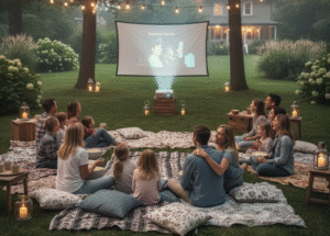 DIY Backyard Movie Night: Projector Screens, Snack Stations & Simple