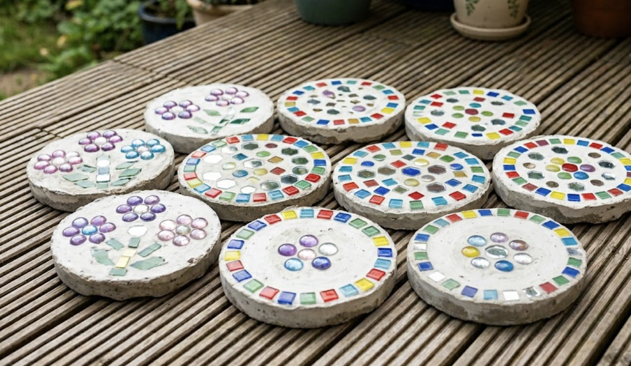 DIY Painted Garden Stepping Stones for Kids